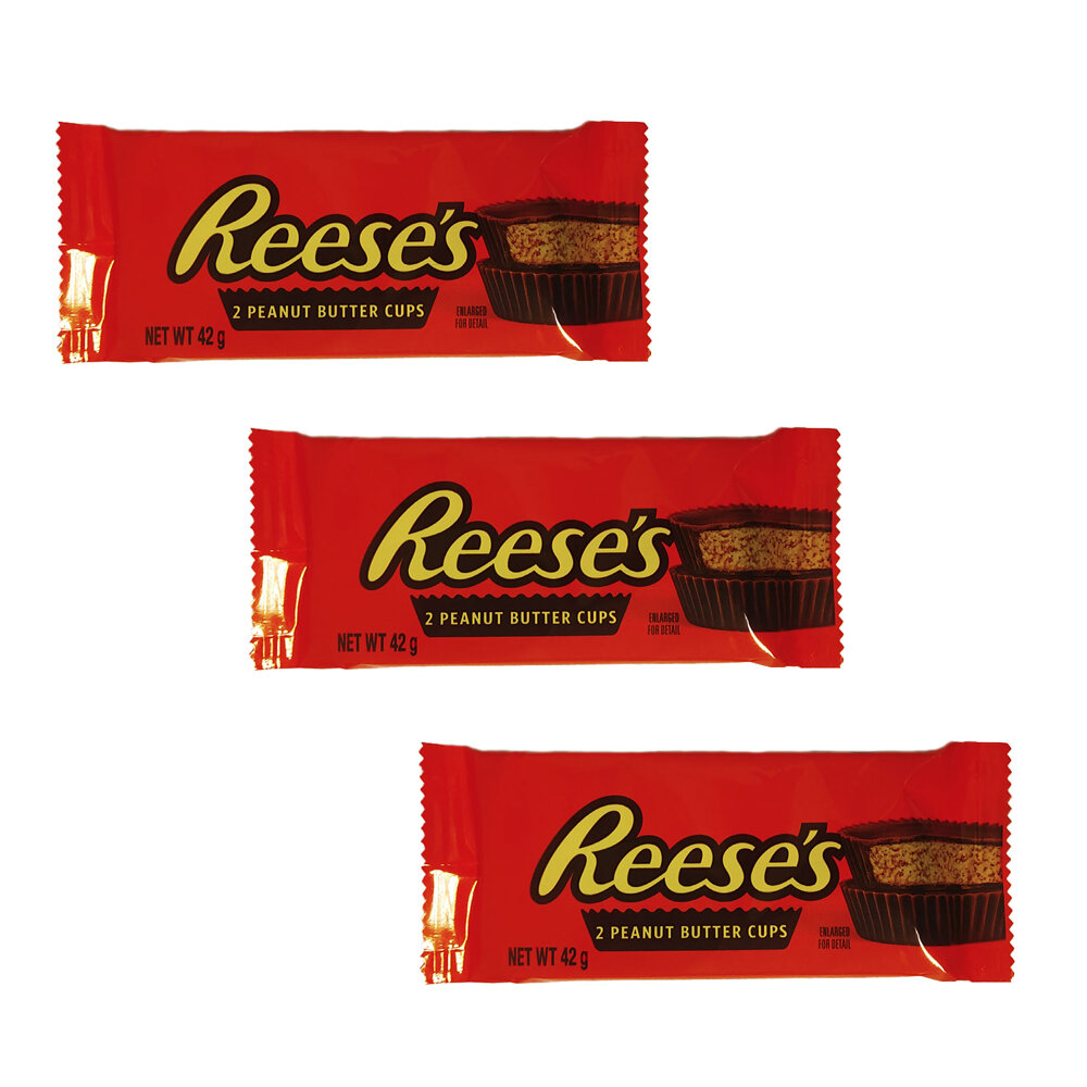 Шоколадные тарталетки Reese's Peanut Butter Cups (США), 3 шт. по 42 грамма