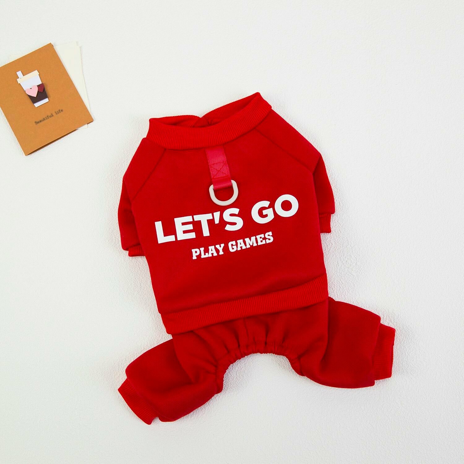 Детская собачья зимняя четырехногая толстовка с вышитыми милыми мордочками Теплая одежда для маленького питомца