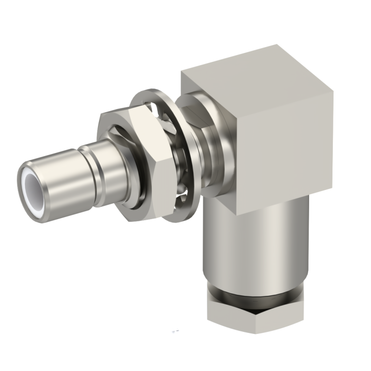 Китайский аналог(замена):2006-7551-002 SMB Прямой угловой гнездовой разъем мужского типа зажимного исполнения для кабеля 250 S никель