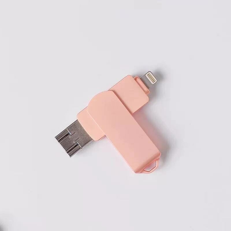 Совместим с Apple iPhone, Android Phone, USB-флеш-накопитель 2TB, трехв-одном высокоскоростной USB-накопитель 1TB