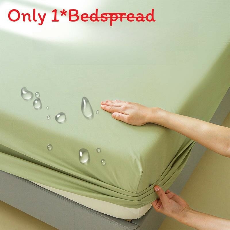 Modern minimalist waterproof bed cover with active dyeing for home protection brand, green 180x200cm