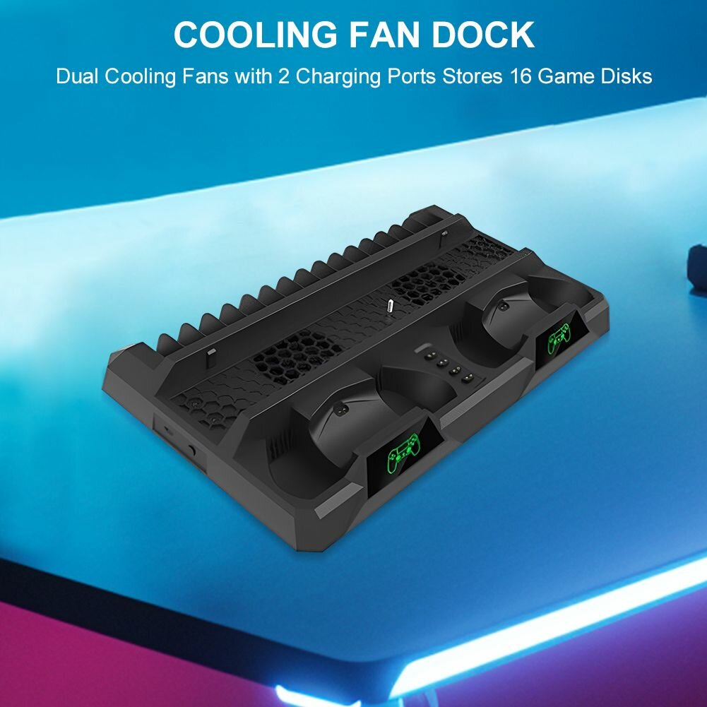 Зарядная база геймпада, охлаждающий вентилятор, кулер, вертикальная подставка, зарядное устройство для консоли PS 4