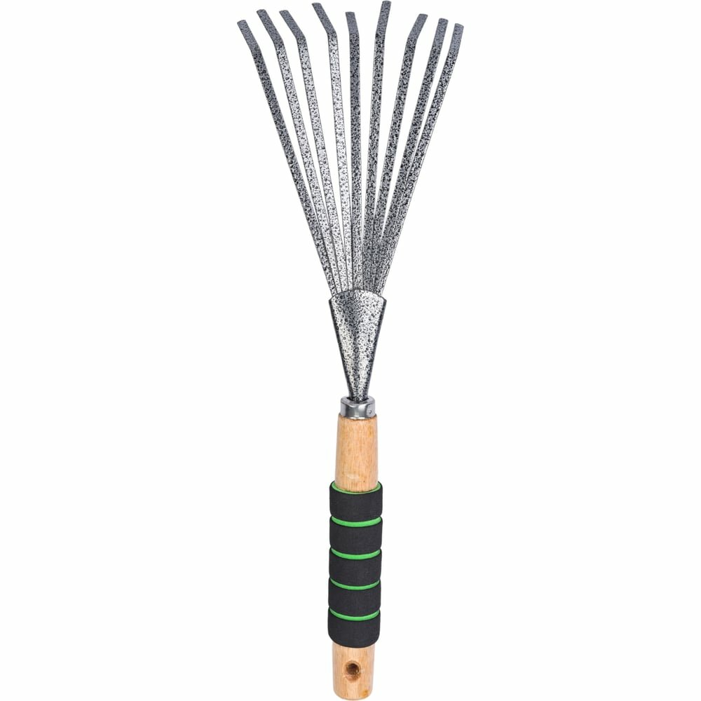 Веерные мини-грабли для листьев с деревянной ручкой и мягкой накладкой Gigant GVER-06