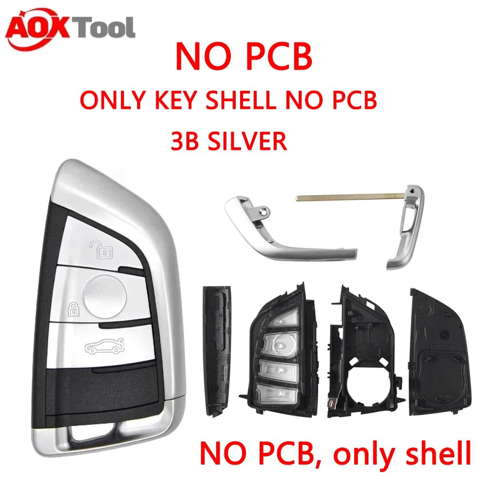 AOKTOOL CAS4 KEY FEM KEY 433/315/868 МГц CAS4 CAS+ FEM BDC Ключ для BMW 3B Silver key shell, 315MHz