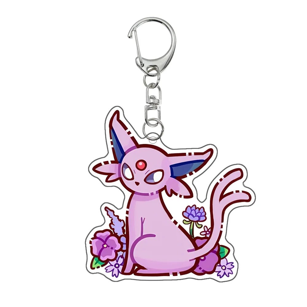 Брелок для ключей в стиле аниме «Покемон» Flareon Glaceon Umbreon Jolteon Espeon Sylveon Vaporeon, акриловый брелок с героями мультфильмов, кулон, подарок