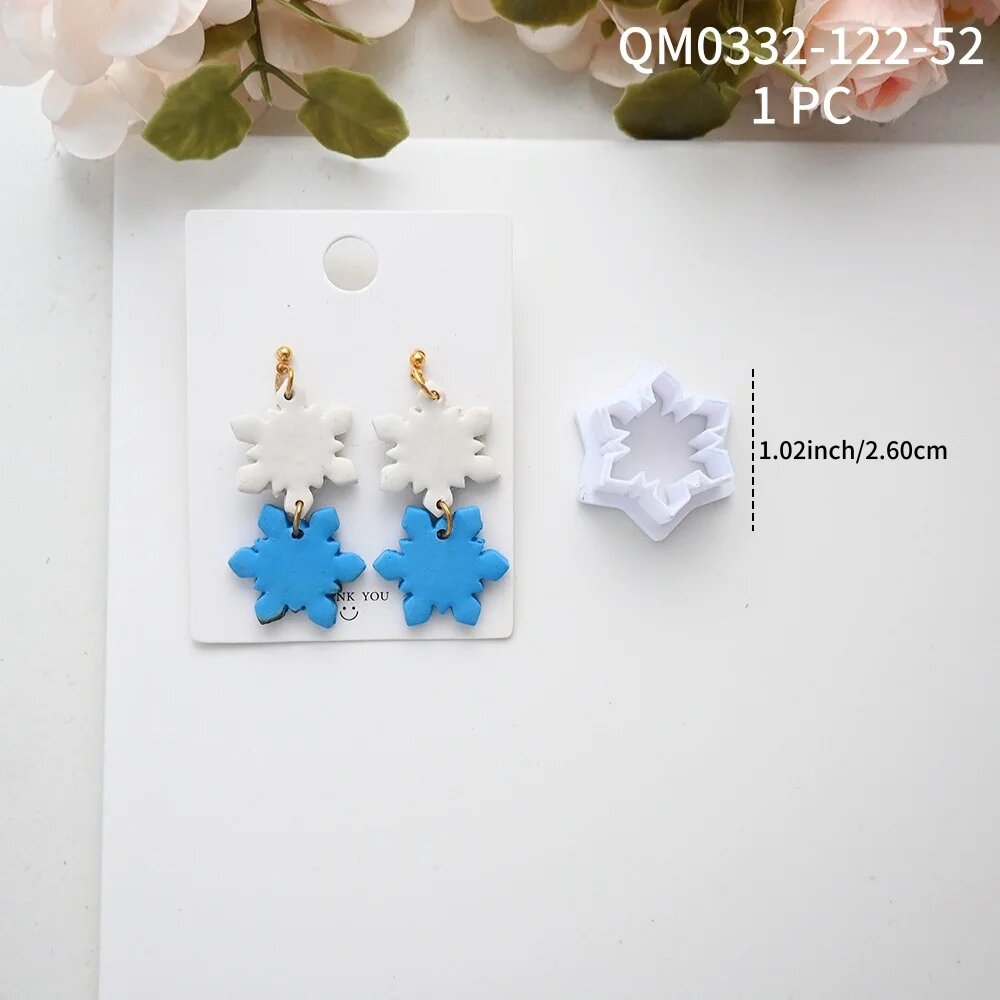 Рождественская серия, серьги, формы из полимерной глины, снеговик/олень, мягкие керамические фрезы для глины, серьги-подвески «сделай сам», инструменты для изготовления глины