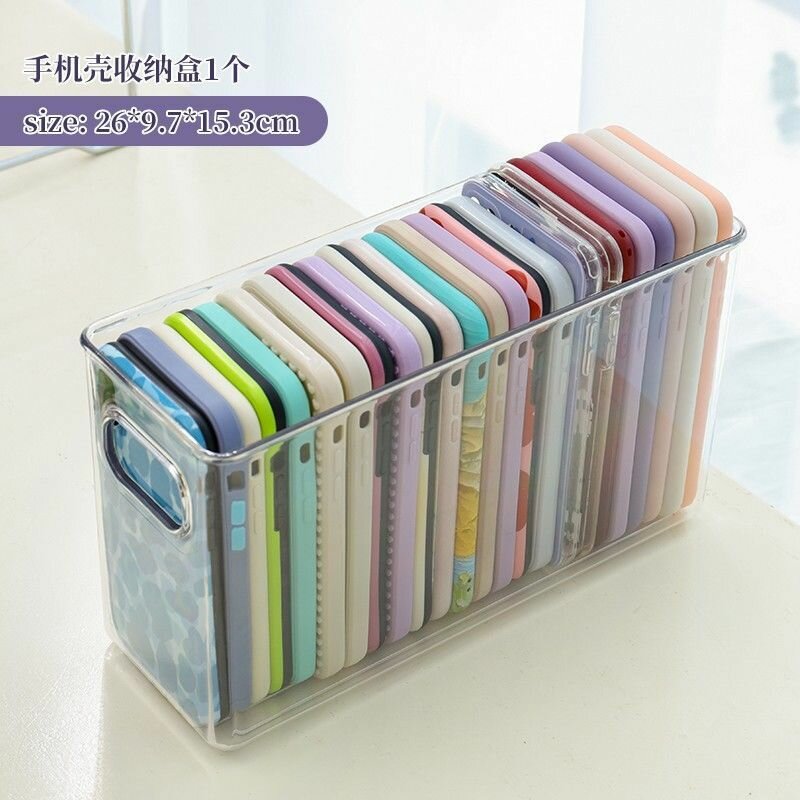 Кейс для телефона, коробка для хранения, пылезащитный с крышкой, прозрачный, большой объем, стиль Ins, высокая эстетика, настольный акрил, антиокислительный