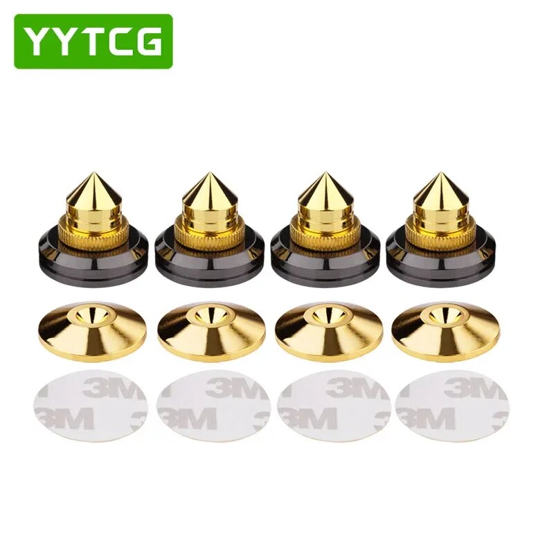 Подставки для динамиков YYTCG, 4 шт, чистая медь, золотой цвет