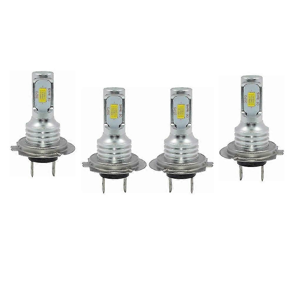 Фара автомобильная H7 80W 3570 2SMD 6000K декодирующая светодиодная, противотуманная лампа, мотоциклетная лампа H7 серебристый цвет, алюминиевый сплав, 4 штуки, DC 12V-24V, 4000 люмен на лампу, 80000 часов работы, размер H7+H7