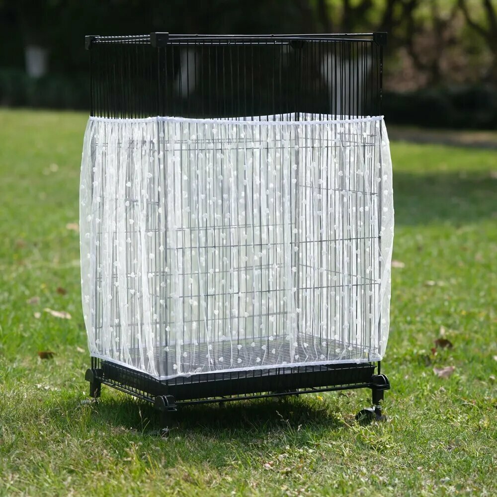 Сетка для клетки для попугаев , Узор в форме сердца Универсальная дышащая, чехол на клетку от шелухи и перьев 37X220CM