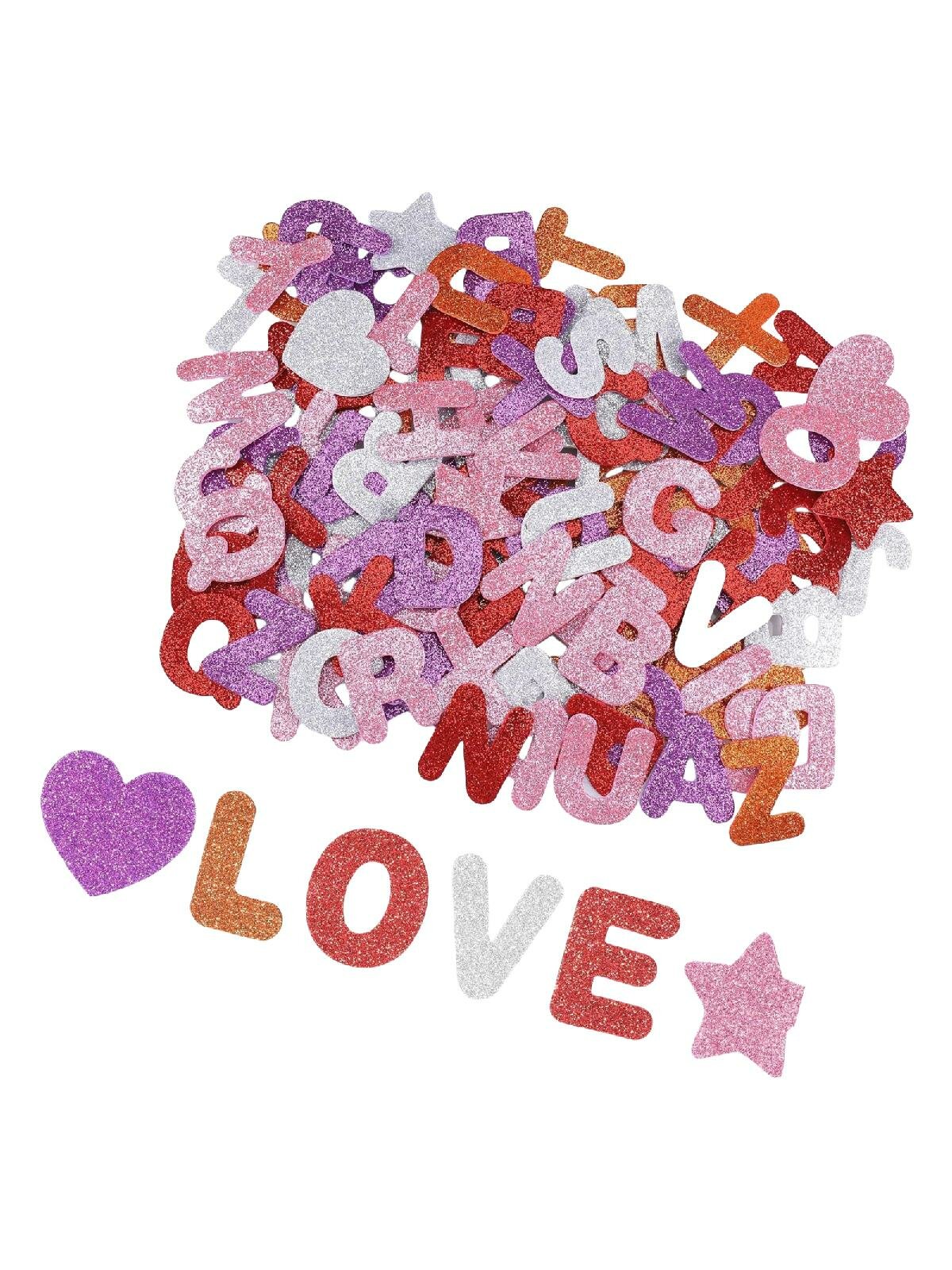 196 шт. Блестящих Клейких Буквенных Наклеек, Водостойких Пенопластовых буквенных Наклеек