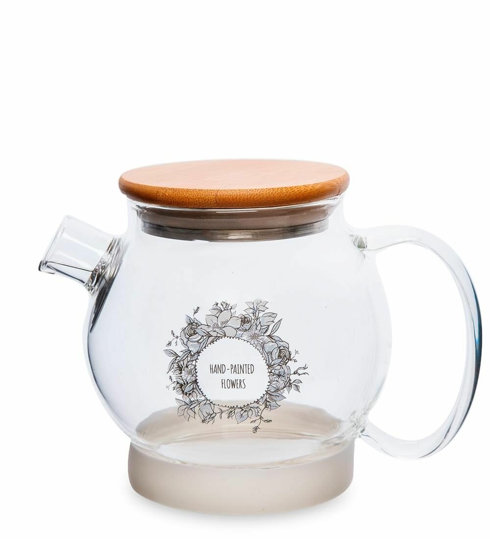 Чайник заварочный Цветочное очарование 600мл A2138108 разностор, Стекло