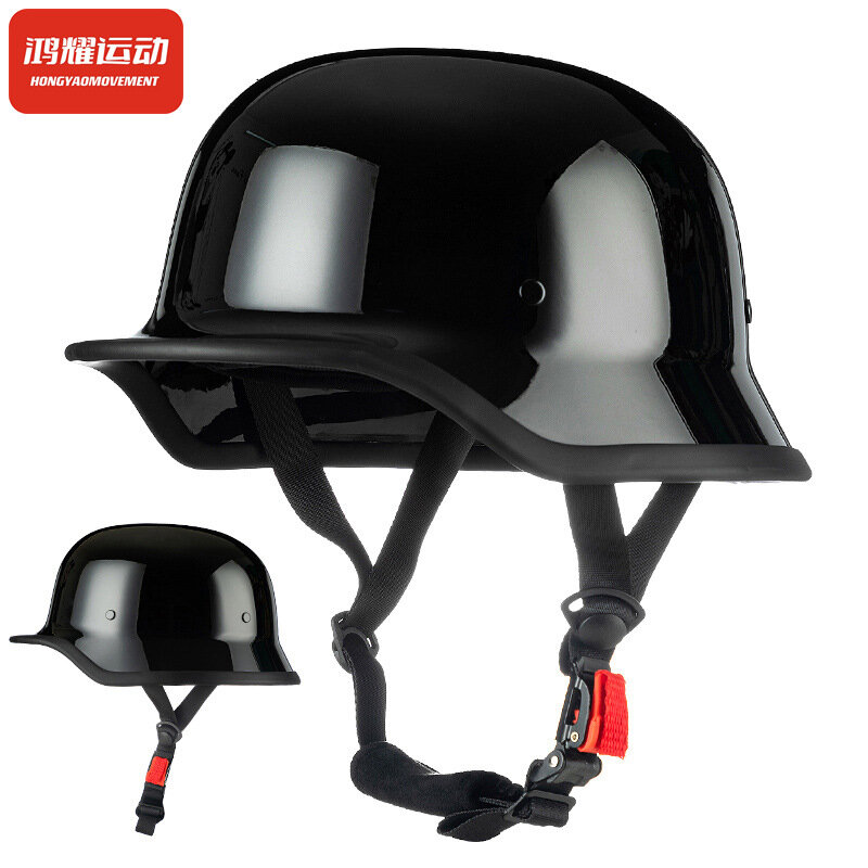 Шлем солдата в немецком стиле, ретро полушлем для мотоцикла, летний шлем с сертификацией 3C, шлем для скутера, круизерный шлем, всесезонный шлем для скутера