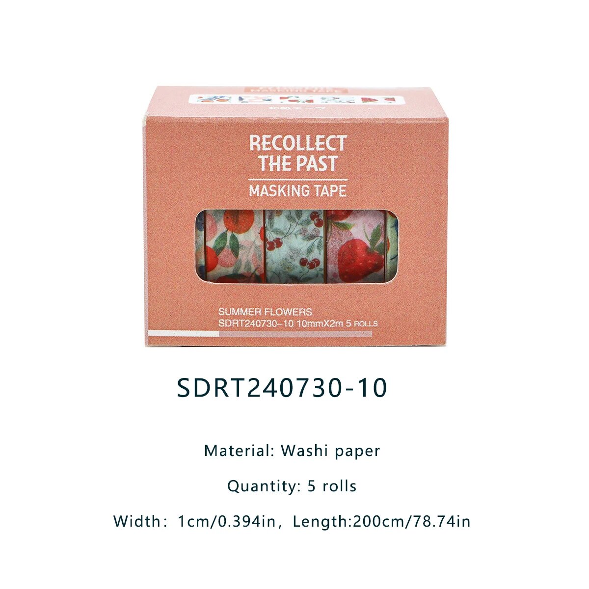 Набор Из 5 Рулонов Цветной Клейкой Ленты Васи С Весенними Цветочными Узорами, Ширина 10 Мм, Для Скрапбукинга, Дневников, Поделок