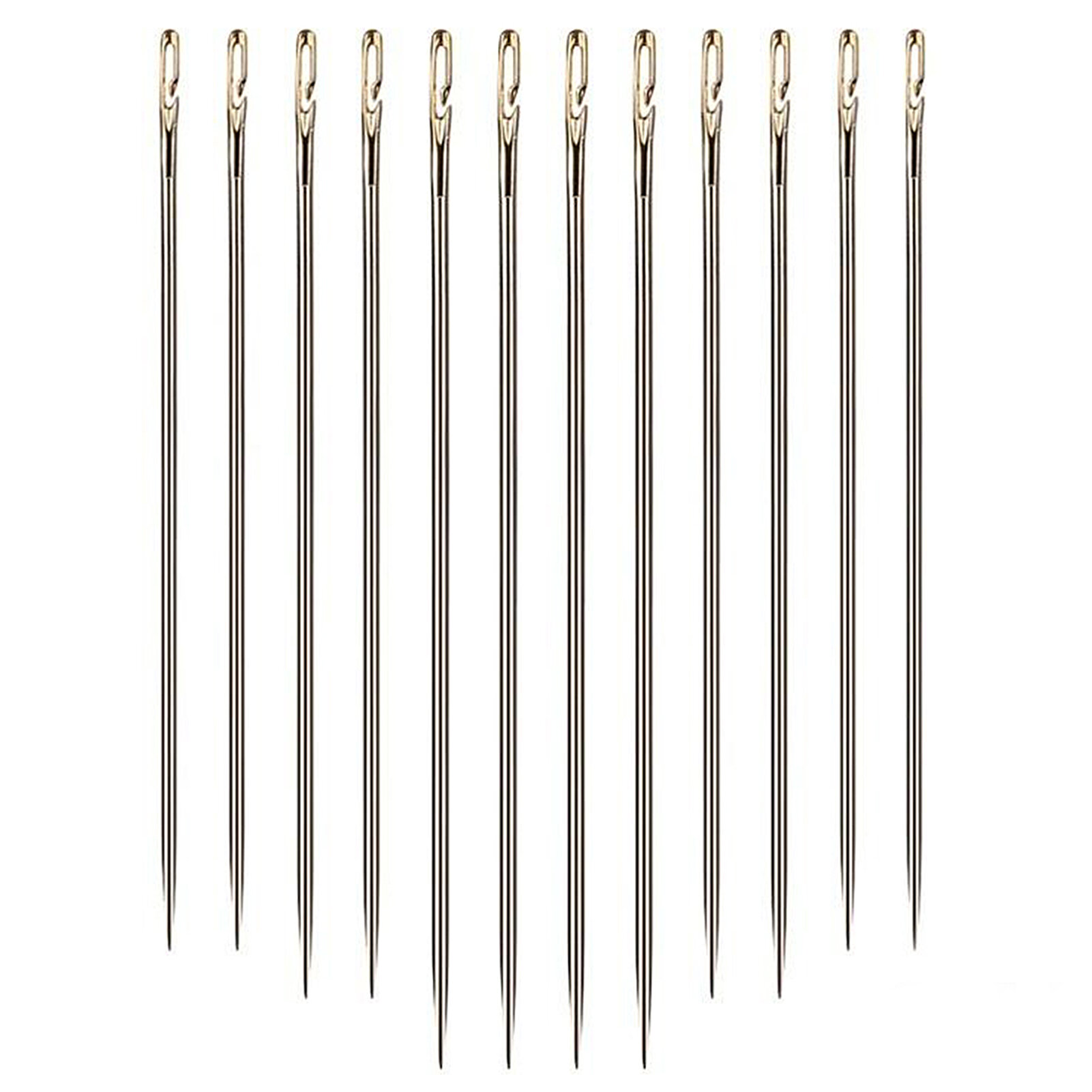 24PCS Самовышивающиеся Иглы С Большим Окном Сшитые Иглы Ниткодержатель С Чехлом Для Хранения Ручных Швейных Вышивальных Аксессуаров Цвет Серебро & Золото Материал Сталь