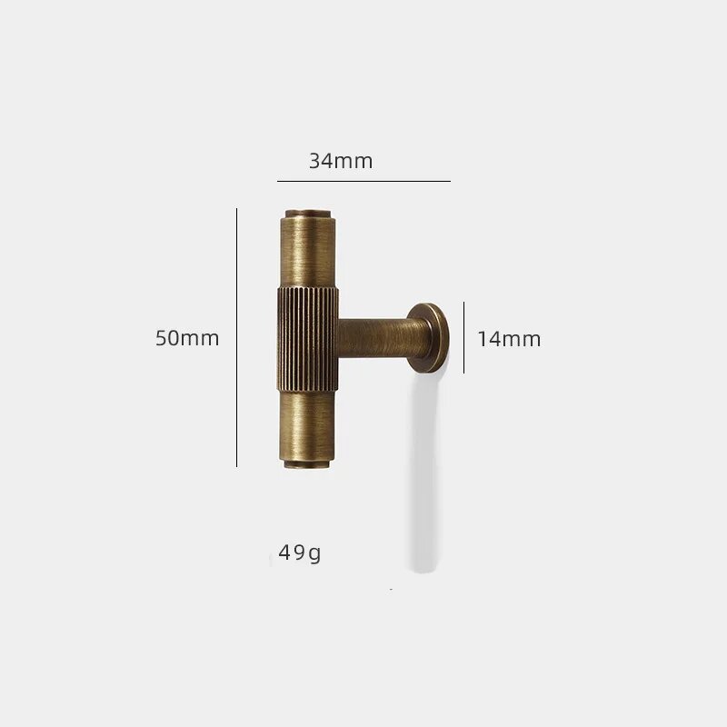 Латунные ручки для шкафов, бронзовые, античные 50mm Bar