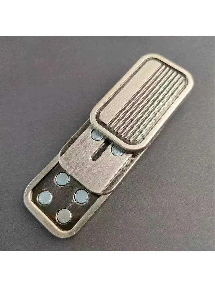 Эксклюзивно 3-ступенчатый магнитный толкатель-слайдер, EDC металлический ручной спиннер фиджет игрушка, сенсорные антистрессовые игрушки