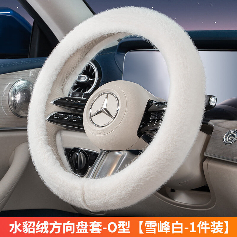 Чехол на руль автомобиля, зимний плюшевый чехол из норки, зимний обогреваемый, высококачественный, роскошный, длинный плюшевый, теплый, новая модель