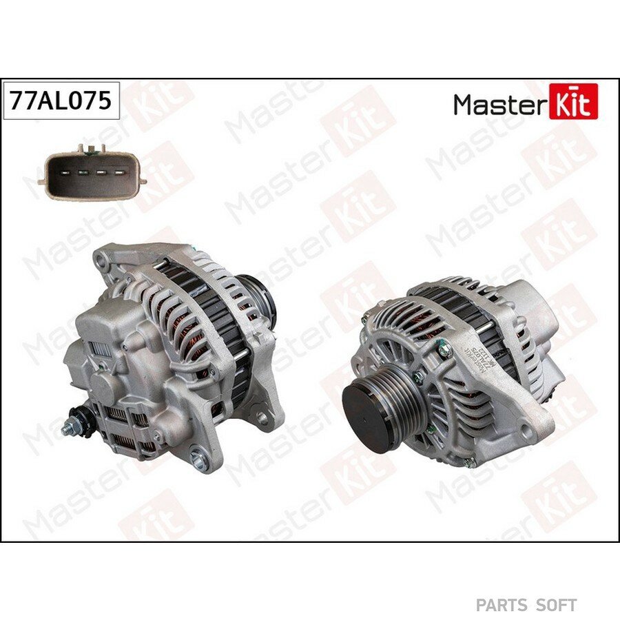 Генератор MITSUBISHI OUTLANDER III 105A от официального дистрибьютора, MASTERKIT, артикул 77AL075