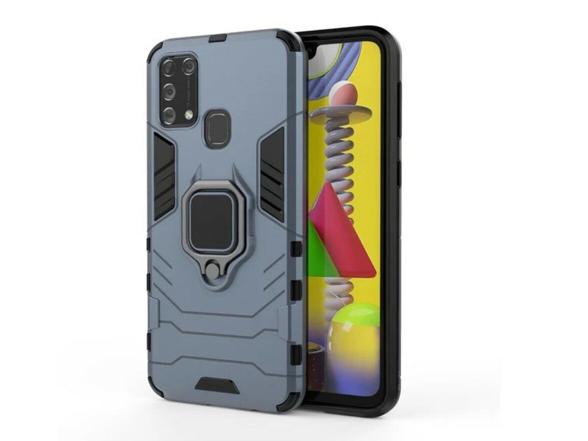 Чехол-бампер MyPads для Samsung Galaxy M31 SM-M315 (2020) противоударный усиленный ударопрочный синий
