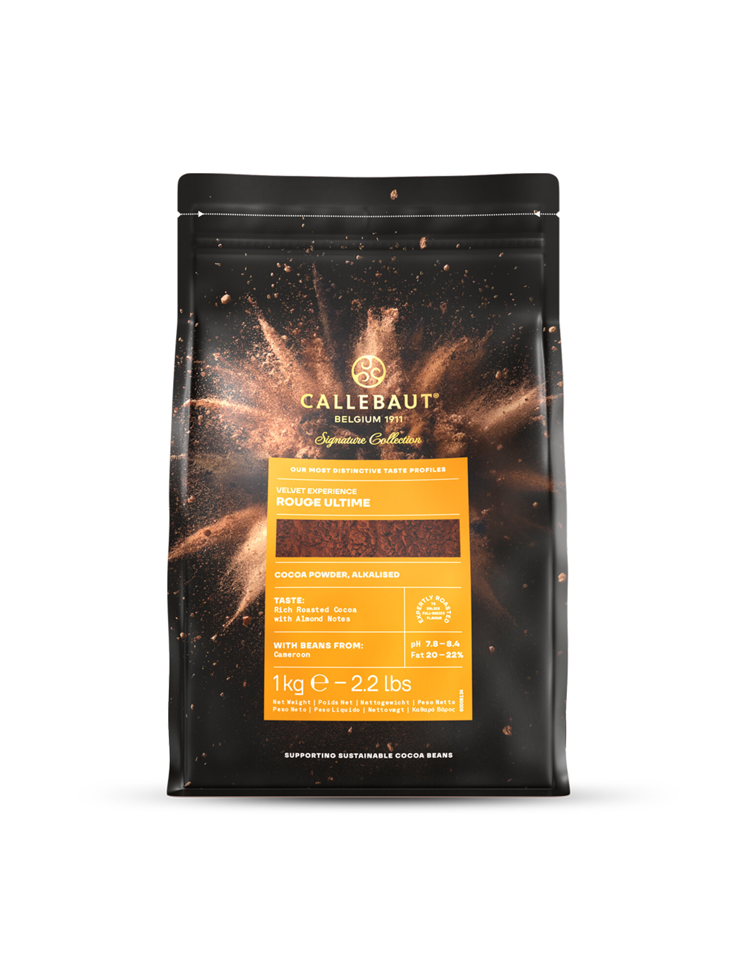 Алкализованный какао порошок красный Velvet Rouge Ultime Callebaut 20-22% (1 кг)