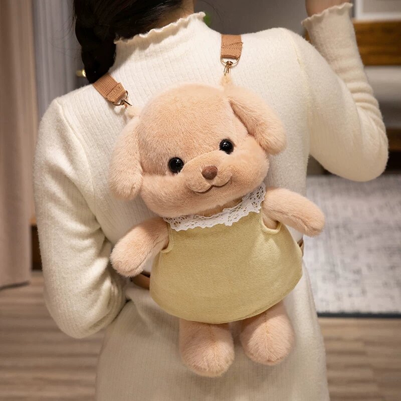 Милый плюшевый рюкзак для девочек, рюкзак-кукла в виде щенка, детский плюшевый рюкзак-игрушка в виде собаки, кукла с