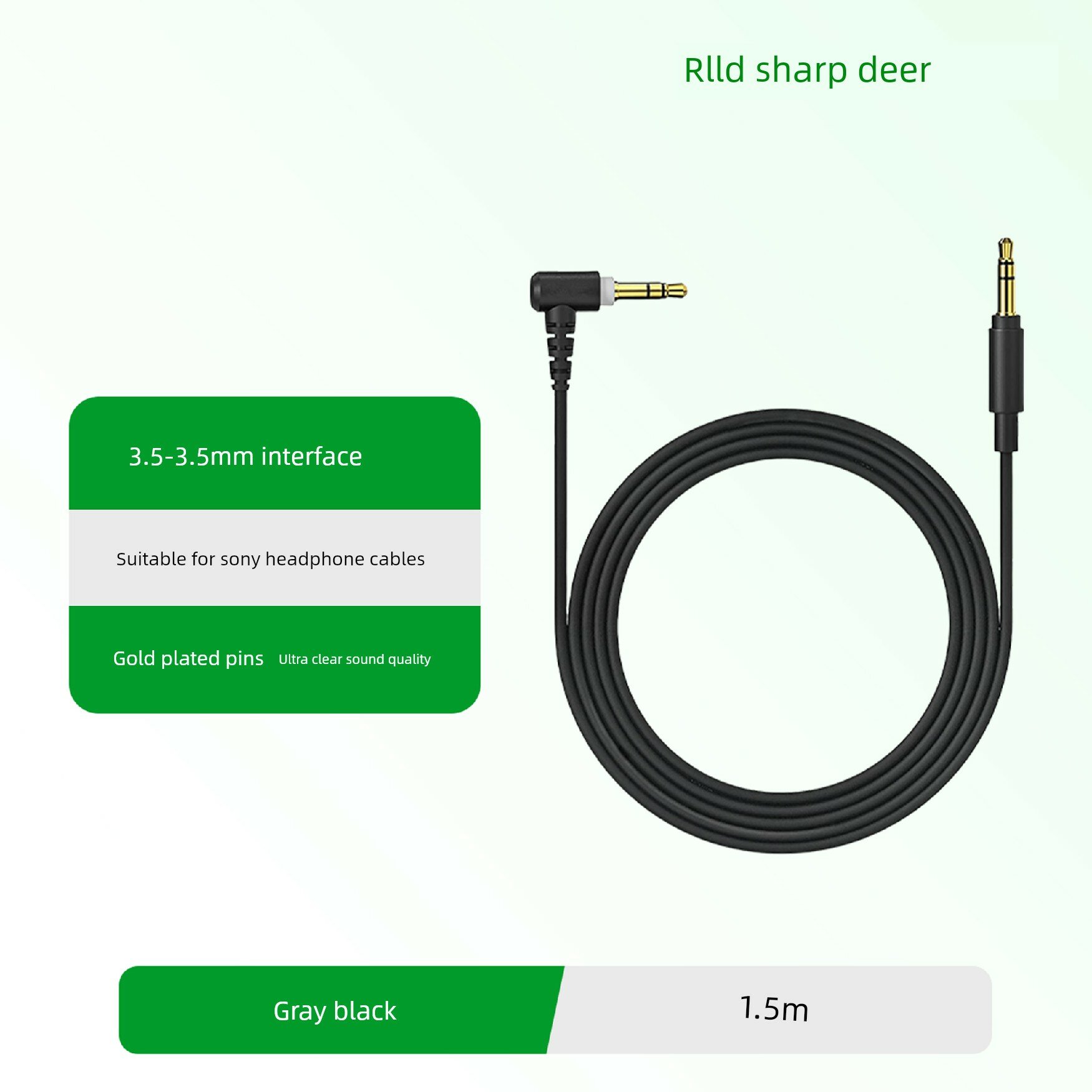 Серо-черный кабель Type-C для наушников Sony WH-CH720N/CH710N/CH700N/XB910N и INZONE H5, длина 1,5 м, передача звука