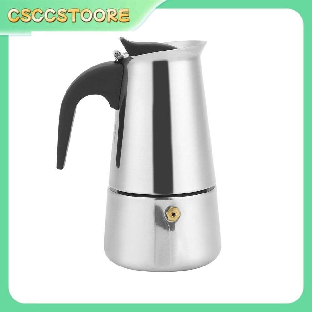 Кофеварка Moka Pot 200 мл из нержавеющей стали, для дома.