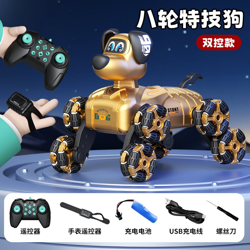 Кросс-бордерный радиоуправляемый восьмиколесный трюковой механический спрей-динозавр, дрифт, спрей, световые и звуковые эффекты, устойчивая детская игрушка