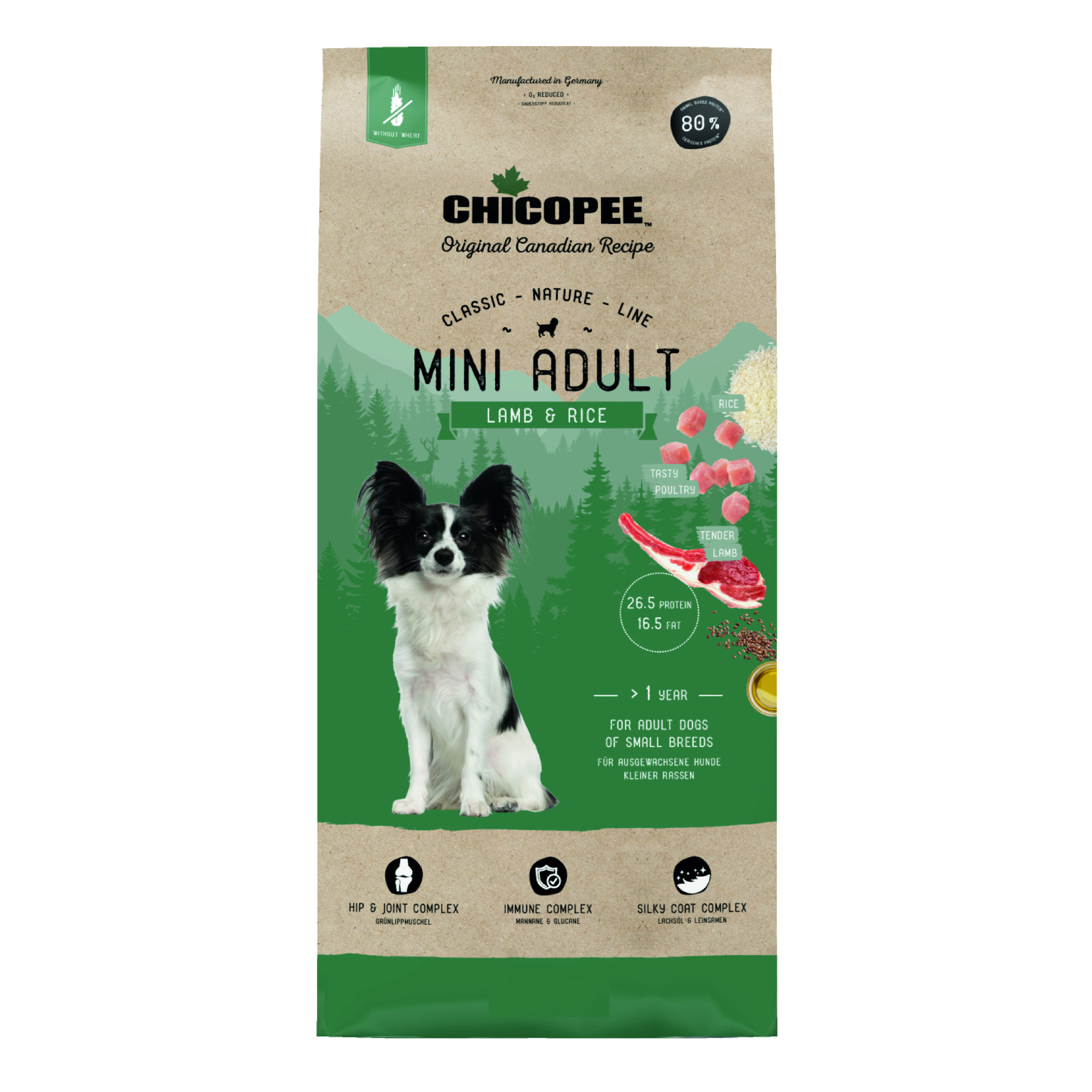 Сухой корм для взрослых собак мелких пород Chicopee CNL Mini Adult Lamb Rice, с ягненком и рисом 2 кг