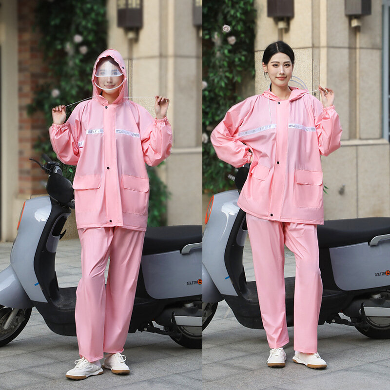 Комплект дождевика и дождевых брюк, полностью водонепроницаемый, для езды на электрическом мотоцикле, доставки, двухкомпонентный, для рафтинга и сбора чая