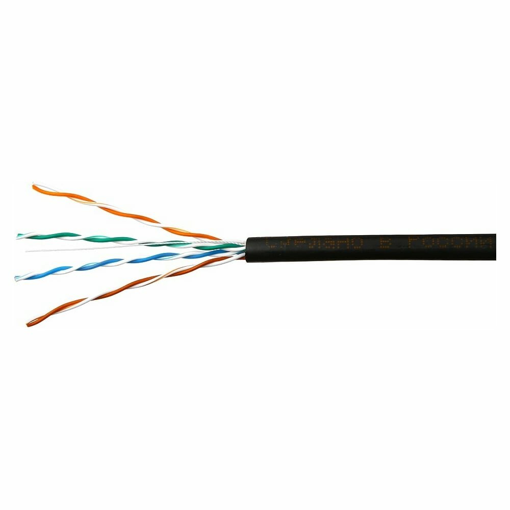 Кабель SkyNet Light UTP outdoor 4x2x0,46, медный, FLUKE TEST, кат.5e, однож, 100 м, box, черный CSL-UTP-4-CU-OUT/100