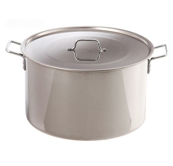 Кастрюля-котел нерж 20.0Л ОБЩЕПИТд35см h23см сварной клепанные ручки катунь