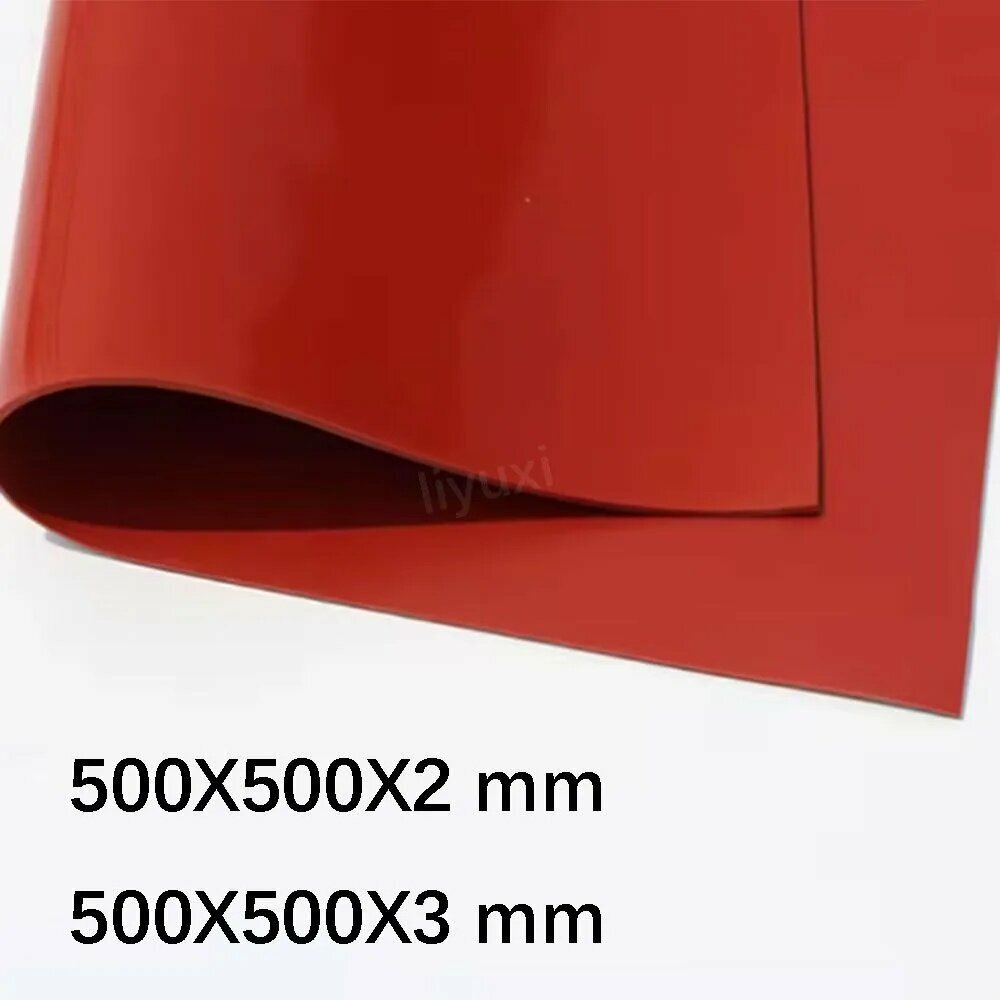 Тонкая красная резиновая прокладка, доступна в различных размерах, 500 x 500 x 2/3 мм