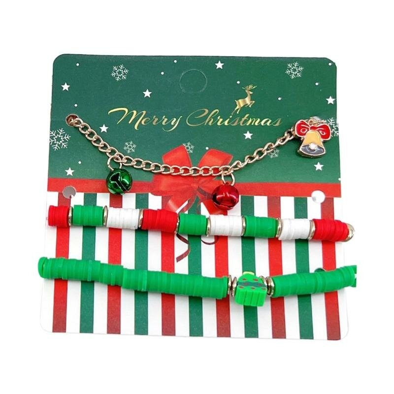 Рождественский браслет с колокольчиками, 3 упаковки B