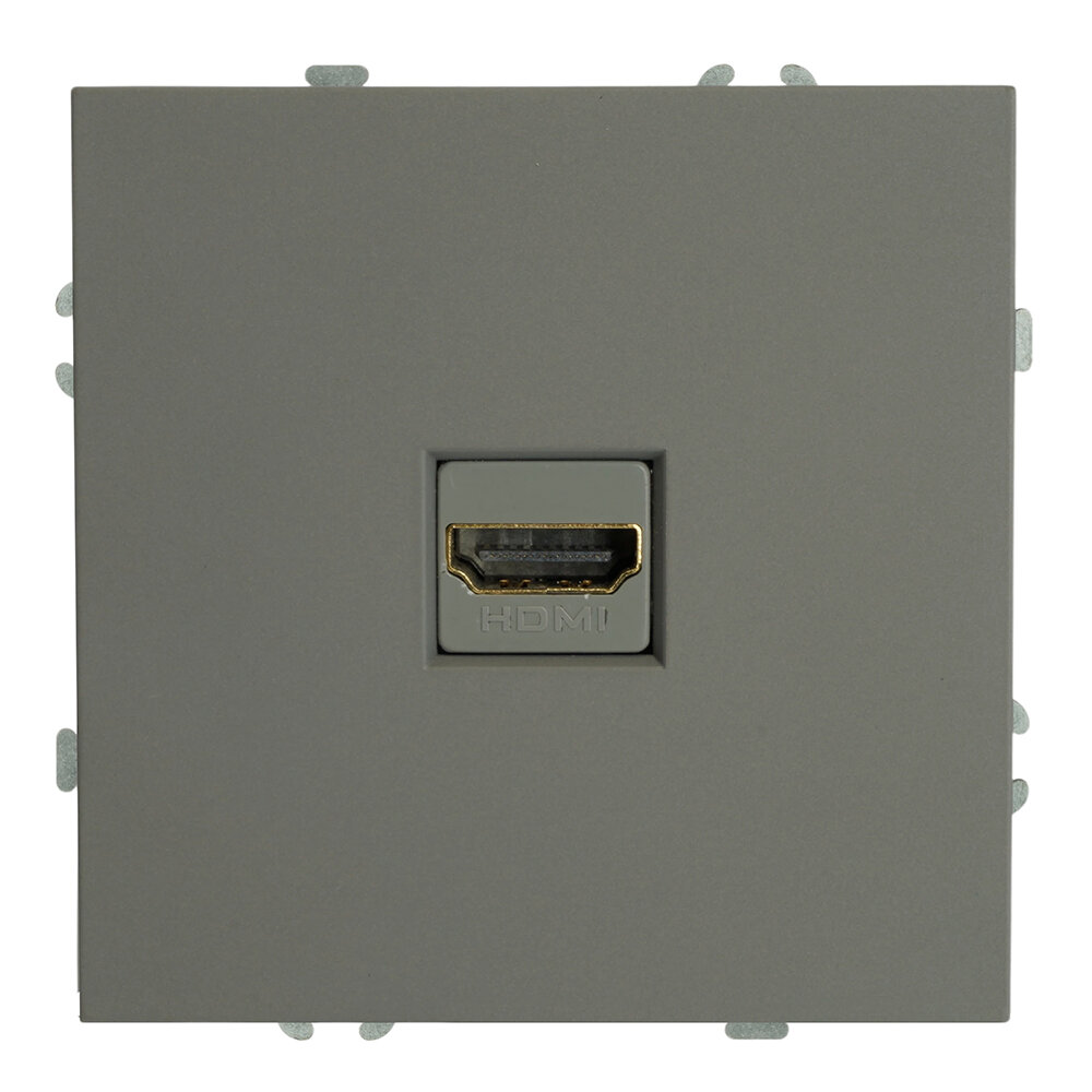 Розетка HDMI 2.0 Type A (механизм), серия Эмили, STEKKER, RST00-5118-10, платиново-серый, soft touch