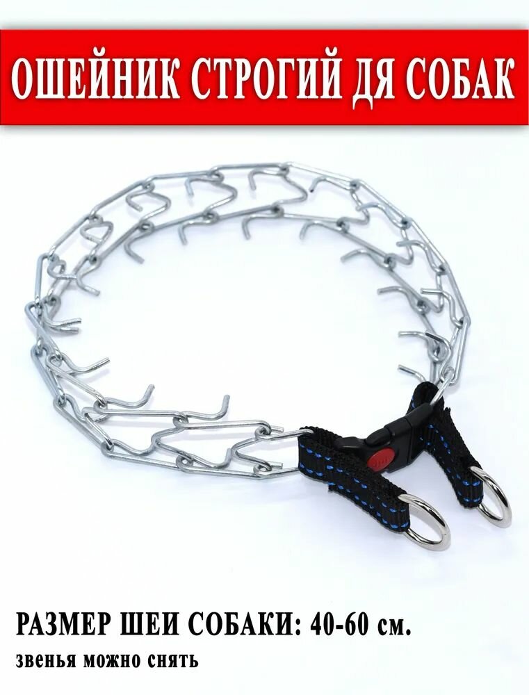 Ошейник строгий, острые шипы, для дрессировки собак 40-60см, толщина проволоки 3 мм