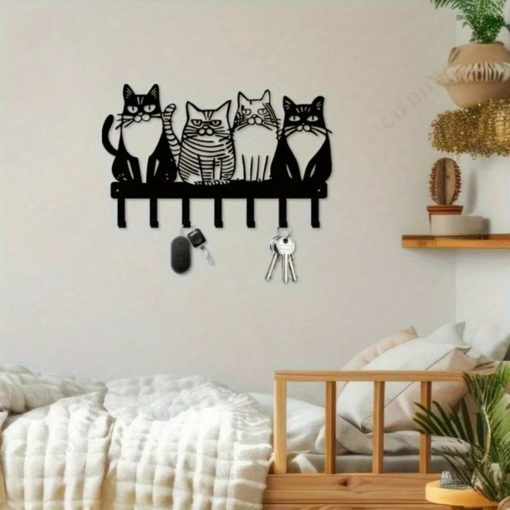 Ключница настенная "кошка" с 7 крюч.