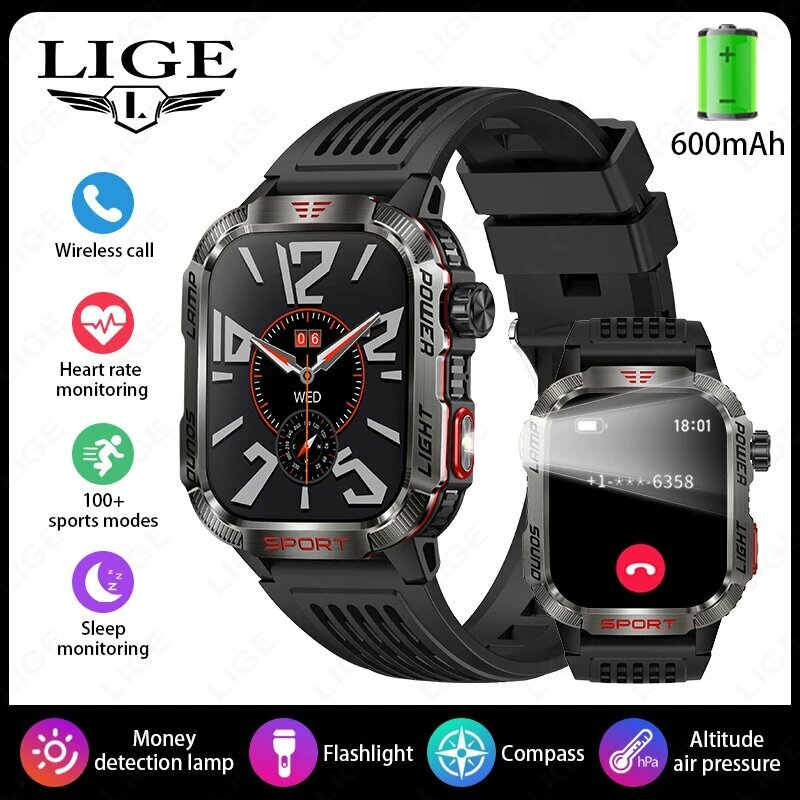 Смарт-часы LIGE 600mAh, Bluetooth 5.0, цвет в ассортименте, Black