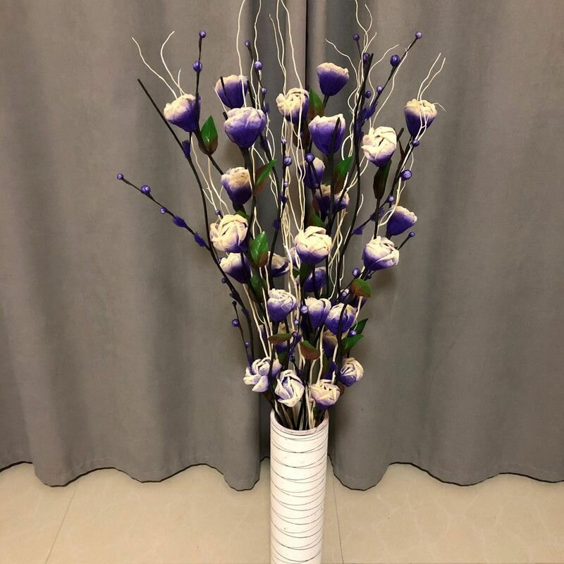 Сухие цветы в вене, декоративный букет из искусственных роз для гостиной, красные фрукты, новогодние цветы