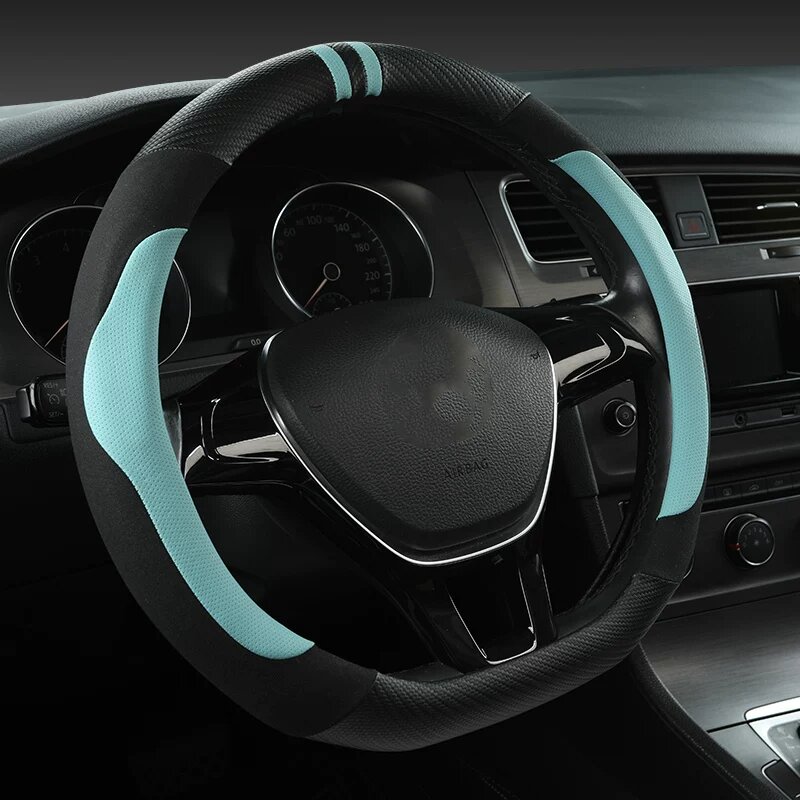 Кожаный 3D-чехол для руля Volkswagen Bora 2025, дизайн D-форма, цвет Звездный синий