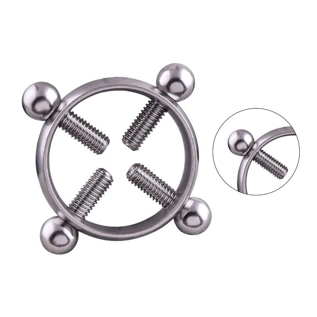 Кольцо для сосков из нержавеющей стали, непористый сексуальный зажим для сосков для взрослых-серебристый