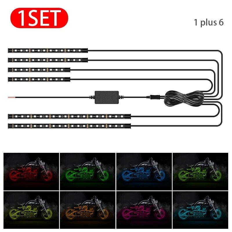 Мото LED подсветка 12V, 6 цветов