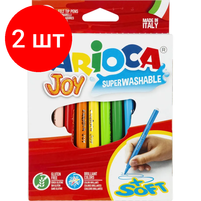 Комплект 2 упаковок, Фломастеры наб. 12цв, CARIOCA JOY, 40614