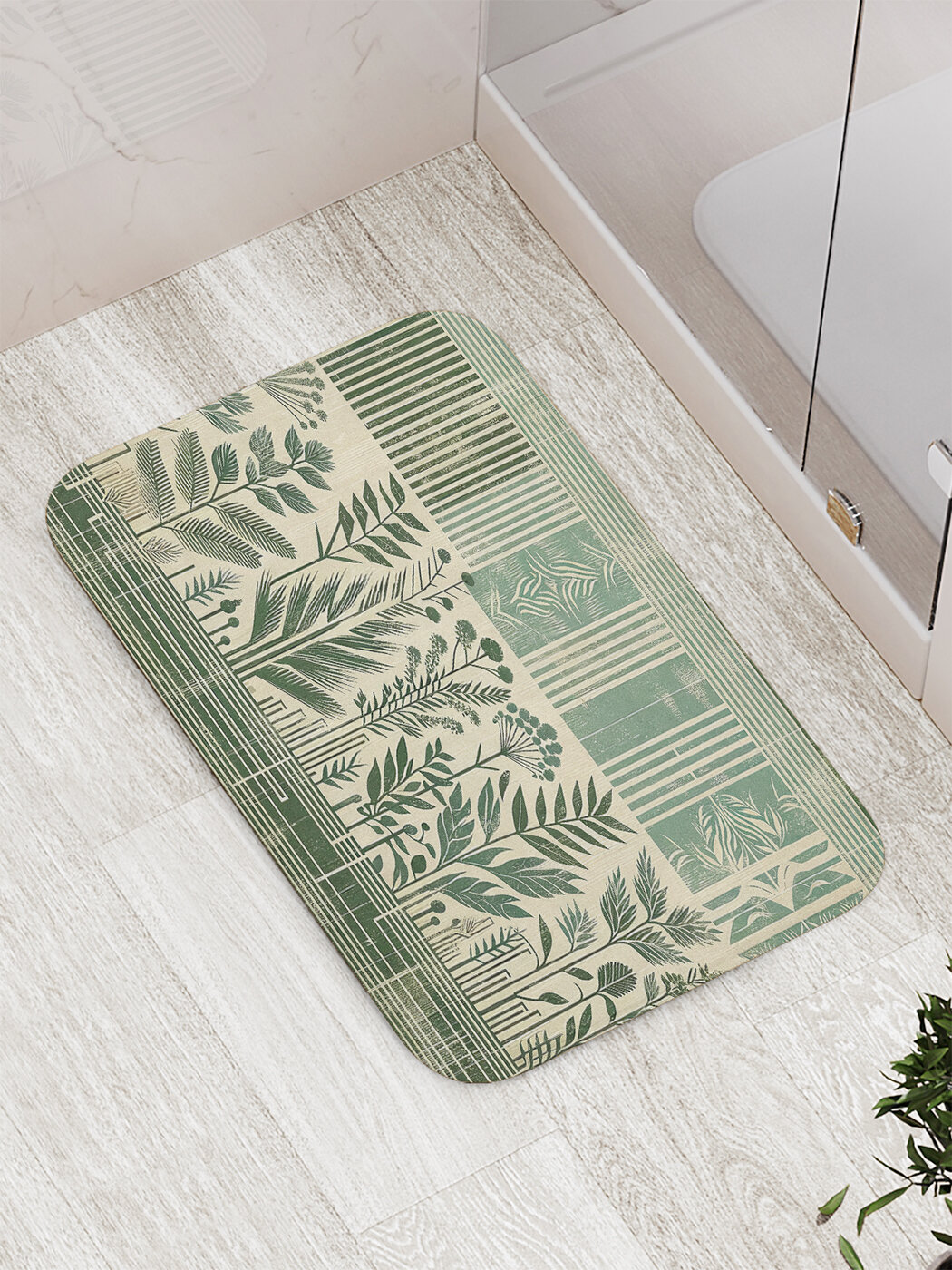 Коврик для ванной комнаты, туалета "Потертая картина" противоскользящий, 52х77 см, JoyArty