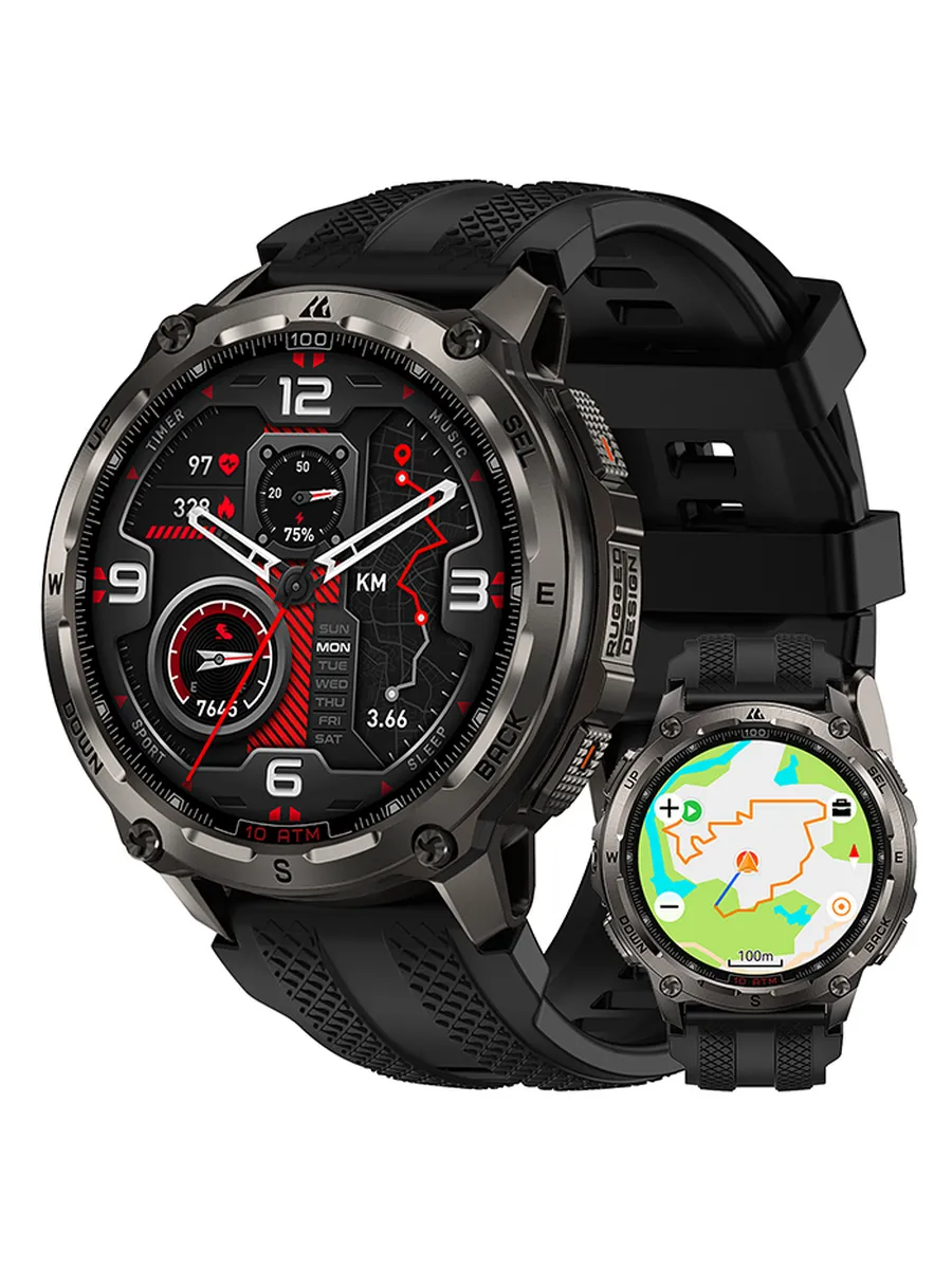 KOSPET TANK T4 Мужские умные часы класса 50 дней работыGPS-карты,100м водонепроницаемость, здоровье, звонки