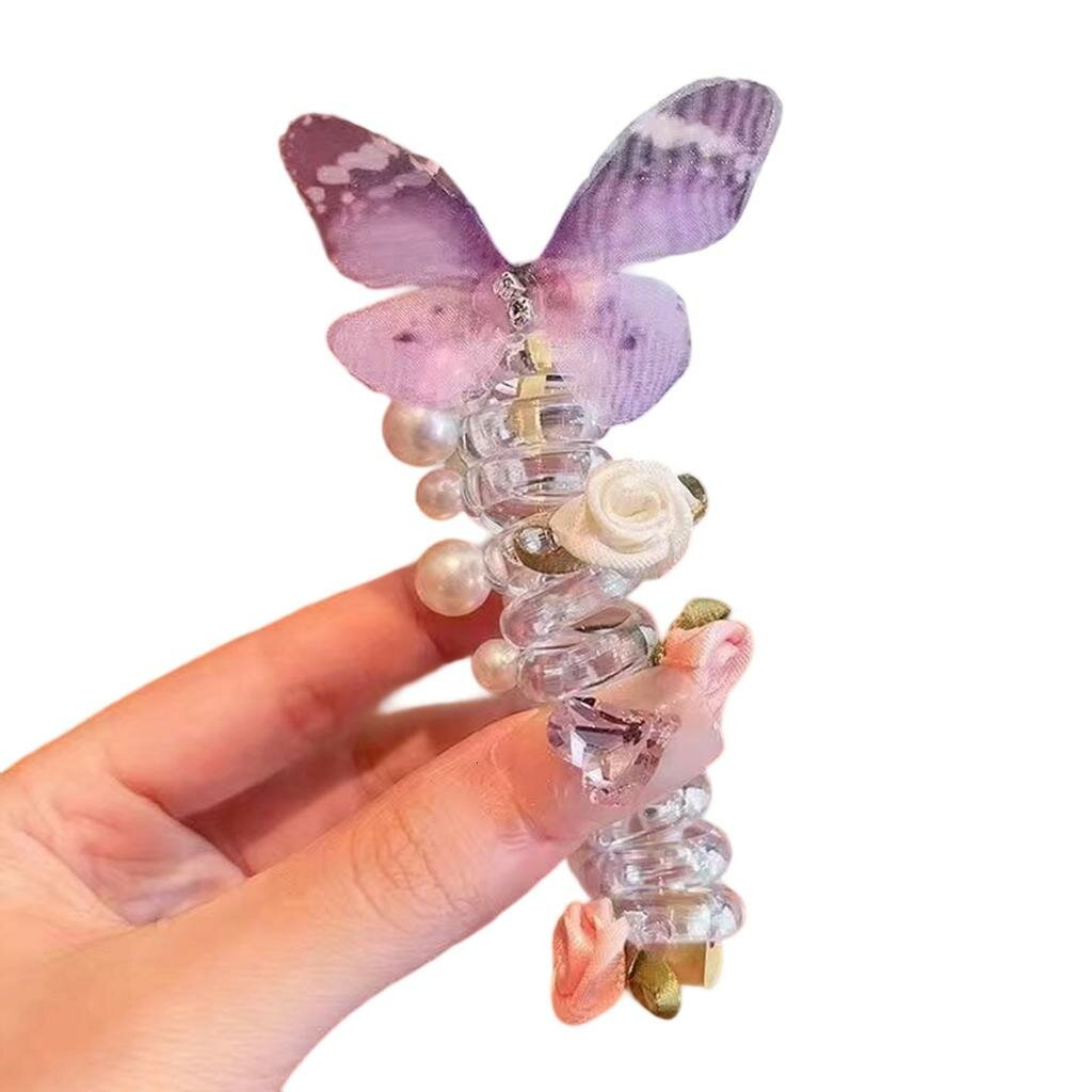 Красочные спирали, Резинки для волос, Эластичные Резинки для волос для девочек, Аксессуары для хвостов для длинных волос