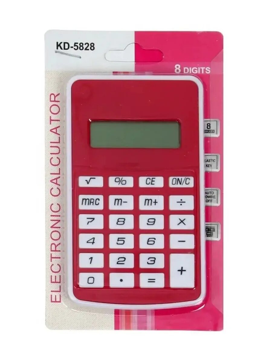 Компактный научный калькулятор с красным корпусом