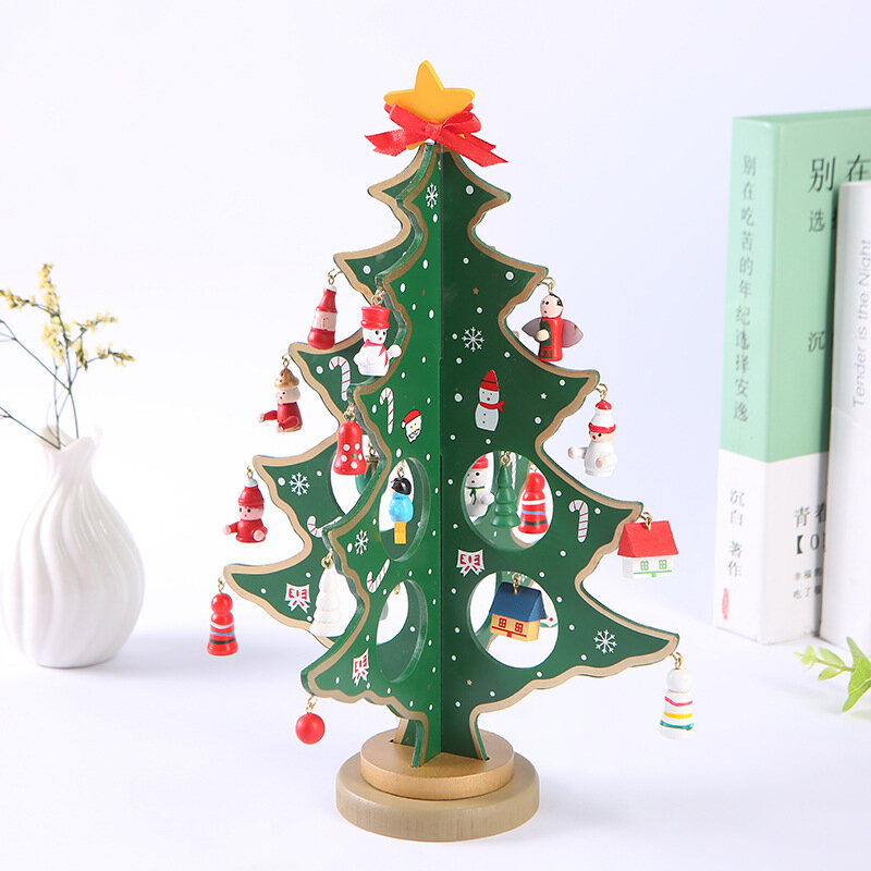 Сувенирная елка с игрушками Toy Tree 26 см зеленая，Кронштейн для основания рождественской елки