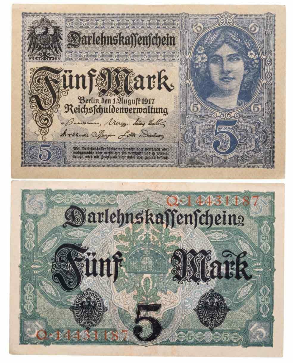Германия 5 марок 1917